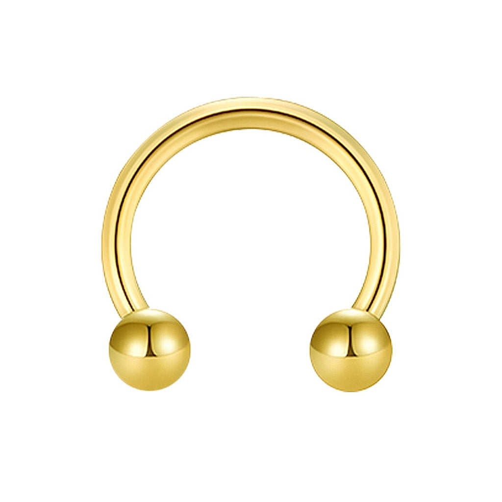 Gold Plated Titanium Horseshoes | Titanium Circular Barbells
