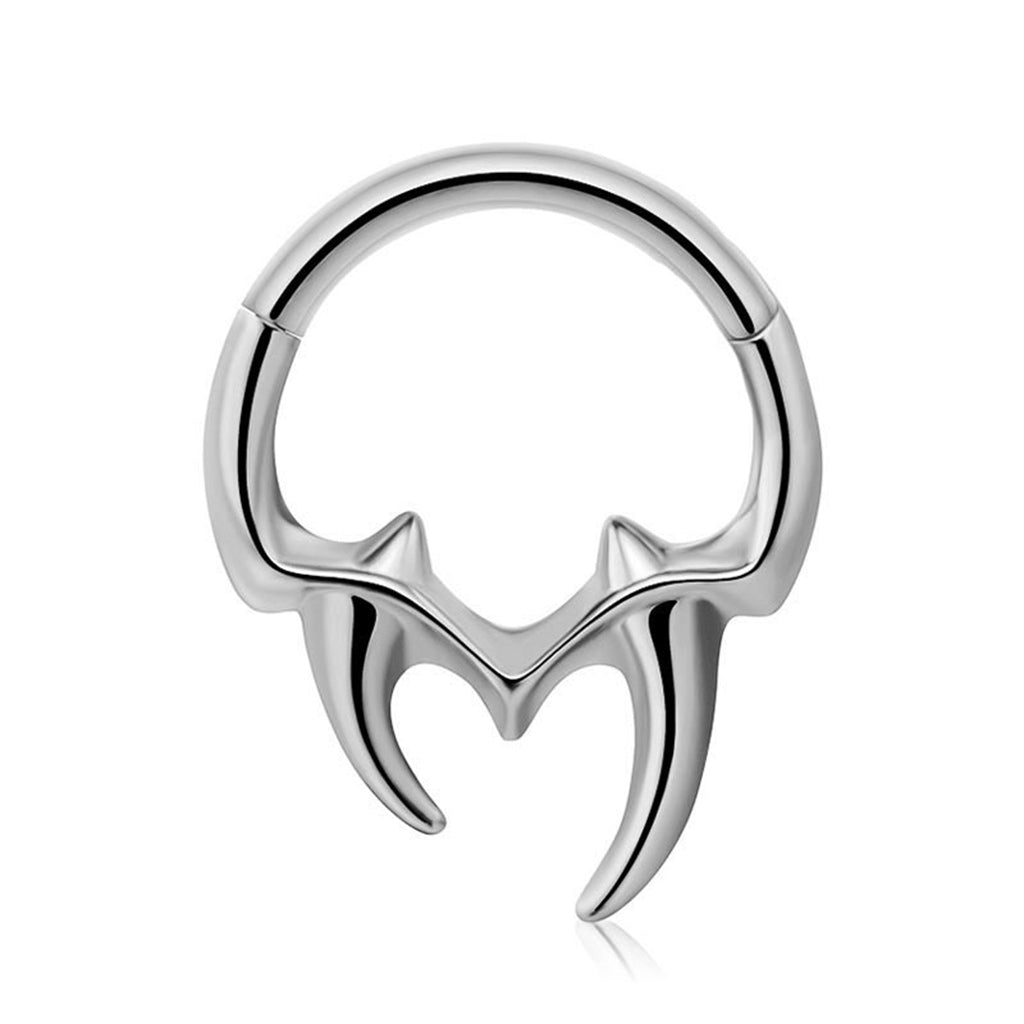 Tribal Fangs Hinged Segment Hoop Ring | Glitters