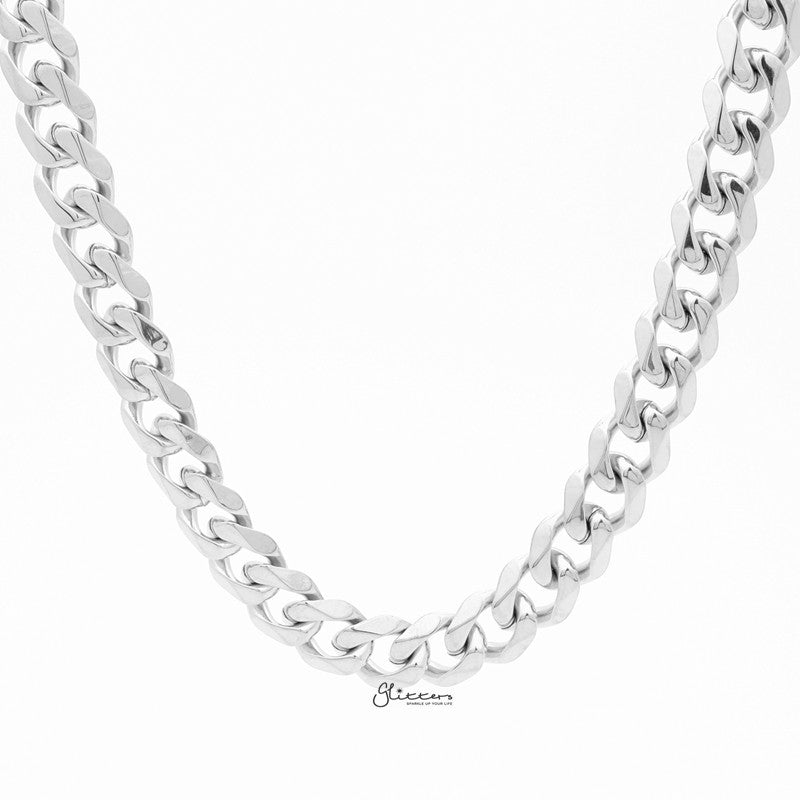 13mm Stainless Steel Beveled Cuban Chain Men's Necklaces | Glitters NZ