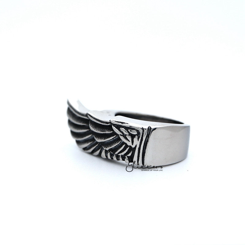 Men's Rings |Stainless Steel Angel Wing Rings | Glitters.co.nz
