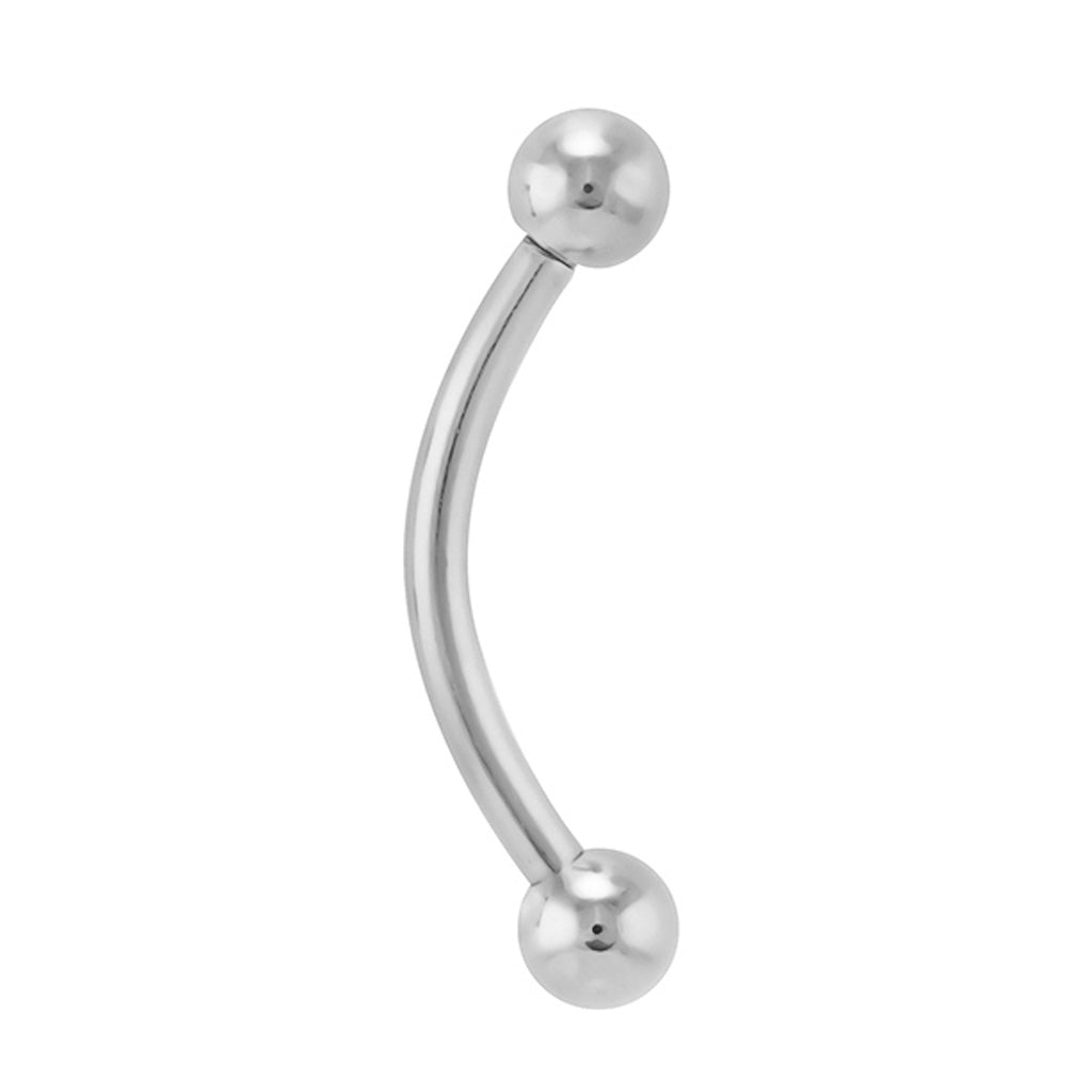 Titanium Curved Barbells With Internally Threaded Balls Glitters