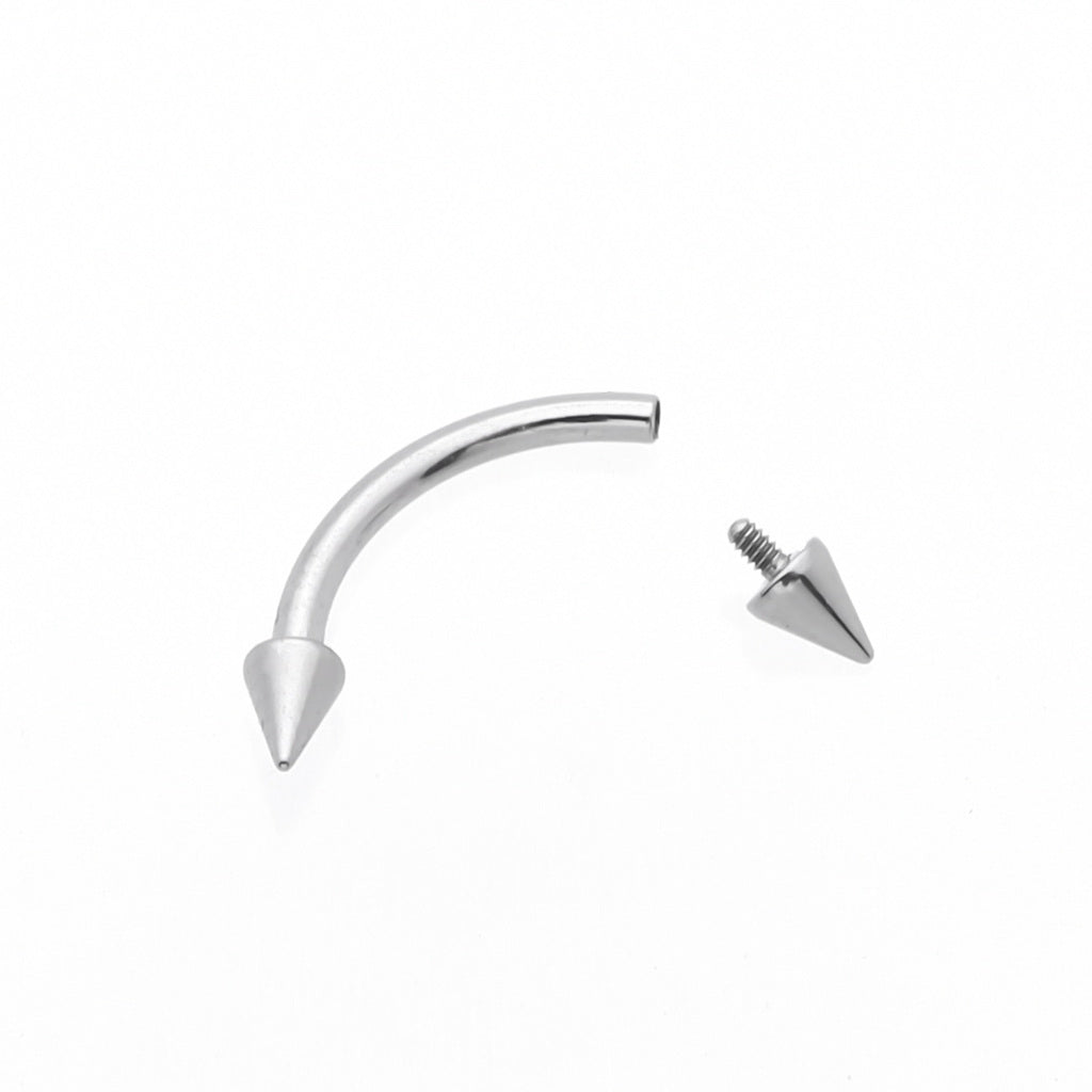 Titanium Curved Barbells With Internally Threaded Spikes