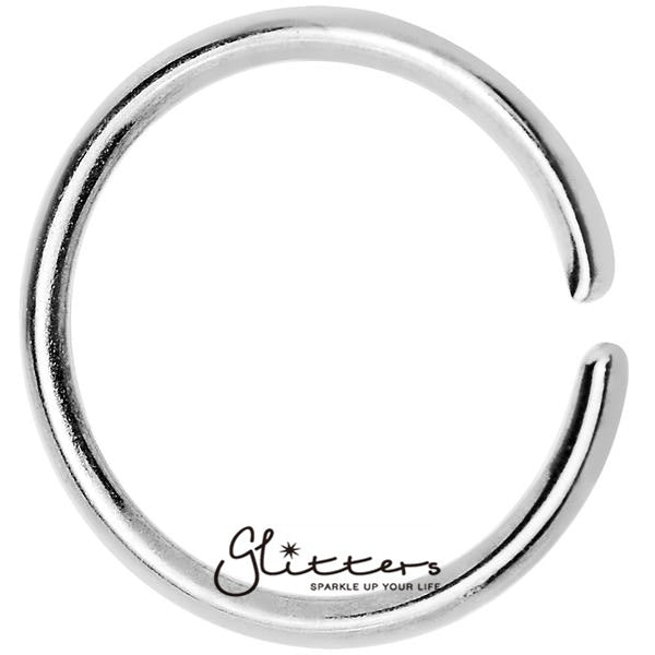 20GA 316L Surgical Steel Bendable Nose Hoop Silver 8mm